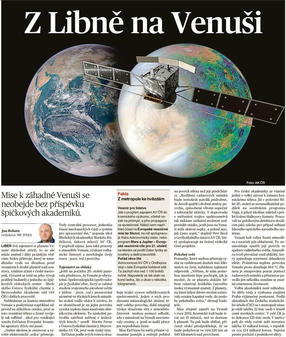 Mise k záhadné Venuši se neobejde bez příspěvku špičkových akademiků ...